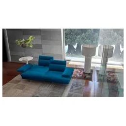 3,5-Sitzer Calia italia "Toby Wing, 228 cm breit, italienisches Designsofa, Megasofa", blau (ottanio mario), B:228cm H:90cm T:113cm, Mikrofaser mit Nubuk Optik (100% Polyester), Sofas, inkl. Sitztiefenverstellung und Armteilfunktion, F&uuml;&szlig;e in Schwarz matt