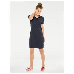 Shirtkleid Heine "Polokleid", Damen, Gr. 44, Normalgr&ouml;&szlig;en, blau (marine), 95% Baumwolle, 5% Elasthan, unifarben, kurz, Kleider Shirtkleid