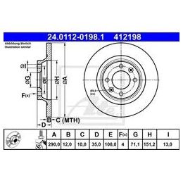 ATE Bremsensatz, Scheibenbremse sg00000db1 Hinterachse voll 290mm 30mm f&uuml;r PEUGEOT CITRO&Euml;N