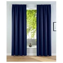 Verdunkelungsvorhang OTTO HOME "Solana, Gardinen mit Kr&auml;uselband, Vorh&auml;nge, Wohnzimmer, modern" Gr. 5, blau (dunkelblau), B:140cm H:265cm, Polyester, Gardinen, 2er-Set Verdunklungsvorhang mit Thermofunktion, Bestseller, einfarbig