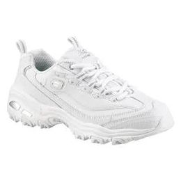 Sneaker Skechers "D ́Lites-Fresh Start", Damen, Gr. 37, silber (wei&szlig;, silberfarben), Leder, Synthetik, Textil, Schuhe Sneaker, Freizeitschuh, Halbschuh, Schn&uuml;rschuh mit Bio-Dri-Ausstattung, Topseller