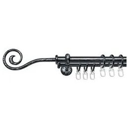 Gardinenstange Liedeco "Esp Spirale" Gr. 4, silber (schwarz, silber), L:240cm &Oslash;:16mm, Metall, Gardinenstangen, 2-l&auml;ufig im Fixma&szlig; &Oslash; 16 mm