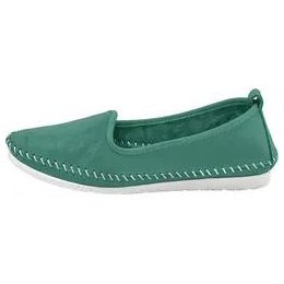 Slipper Andrea Conti, Damen, Gr. 38, blau (t&uuml;rkis), Glattleder, Leder, Schuhe Slipper, Topseller