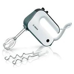 Bosch Handmixer "MFQ49300, Edelst. R&uuml;hrbesen/Knethaken, 5 Stufen, Spiralkabel", wei&szlig; (wei&szlig;, schwarz silber), B:20cm H:14,2cm T:7,5cm, Mixer, Turbotaste, Soft-Touch-Griff, leichtes Geh&auml;use, Made in Europe