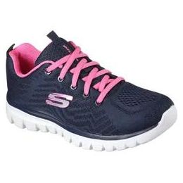 Sneaker Skechers "GRACEFUL - GET CONNECTED", Damen, Gr. 36, blau (navy, pink), Textil, Schuhe Sneaker, Freizeitschuh, Halbschuh, Schn&uuml;rschuh in Schuhweite G (weit), Topseller
