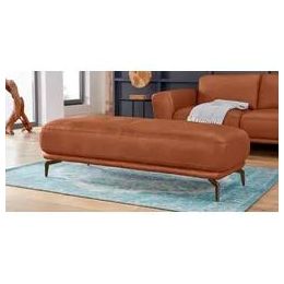 Hocker W.Schillig "montanaa", braun (cognac z69), B:141cm H:42cm T:61cm, Hocker, Hocker, mit Metallf&uuml;&szlig;en in Bronze pulverbeschichtet, Breite 141 cm