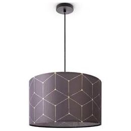 Paco Home Pendelleuchte "Hugo Cube", schwarz, &Oslash; 45,5cm H: 27cm, Leuchten, Stoffschirm Wohnzimmer H&auml;ngeleuchte Esszimmer K&uuml;che, Pendelleuchte