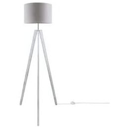 Paco Home Stehlampe "Canvas uni Color", wei&szlig;, 1, &Oslash; 44,5cm H: 156cm, Leuchten, Stehlampe Vintage Fu&szlig; LED Lampe Wohnzimmer Skandinavischer Stil E27, Stehlampe