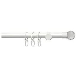 Gardinenstange Liedeco "Fertigstilgarnitur 20 mm Power Facettkugel" Gr. 4, wei&szlig;, L:240cm &Oslash;:20mm, Eisen, Gardinenstangen, Gardinenstange Komplett