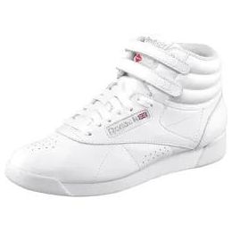 Sneaker Reebok CLASSIC "Freestyle Hi", Damen, Gr. 40, wei&szlig; (int, wei&szlig;, silber), Leder, Schuhe Sneaker