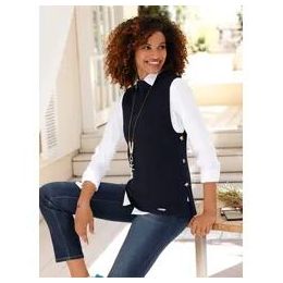 Pullunder Casual Looks "Pullunder", Damen, Gr. 42, blau (nachtblau), 50% Baumwolle, 50% Polyacryl, unifarben, Pullover Pullunder