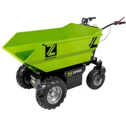 Dumper ZIPPER "Elektro-Rad-Dumper", gr&uuml;n (gr&uuml;n, schwarz), B:73cm H:102cm L:176cm, Motorschubkarren, 500 kg Nutzlast