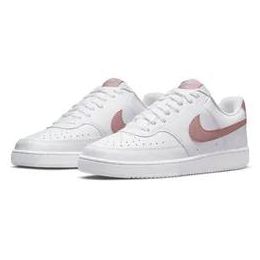 Sneaker Nike SPORTSWEAR "Court Vision Low Next Nature", Damen, Gr. 42,5, rosa (wei&szlig;, pink, oxford), Synthetik, Schuhe Skaterschuh Sneaker low, Design auf den Spuren des Air Force 1