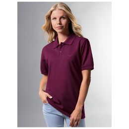 Poloshirt TRIGEMA "TRIGEMA Poloshirt DELUXE Piqu&eacute;", Damen, Gr. L, rot (sangria), Piqu&eacute;, 100% Baumwolle, Basic, lang, ohne Ausschnitt, Shirts