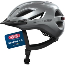 Fahrradhelm Abus "URBAN-I 4.0" Gr. L, silber (graphite silber), Helme, L/906 Kopfumfang: 57cm - 61cm