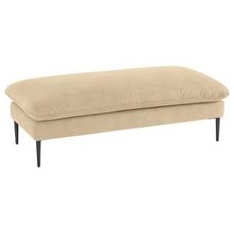 Hocker W.Schillig "enjoy&MORE", beige (sahara s37), B:151cm H:45cm T:71cm, Chenille-Flachgewebe R66 (85% Polyester, 15% Nylon);Longlife Xtra-Leder Z59: Glattleder mit modischer Pr&auml;gung. Hautst&auml;rke 0, 9 - 1, 1 mm;Stoff S37 (100% Polyester), Hocker, Hocker, F&uuml;&szlig;e schwarz pulverbeschichtet, Breite 151 cm
