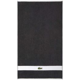 Handtuch Lacoste "LCASUAL", bitume, B:55cm L:100cm, Frottier, Baumwolle, Handt&uuml;cher, mit Label-Applikationen und Bord&uuml;re