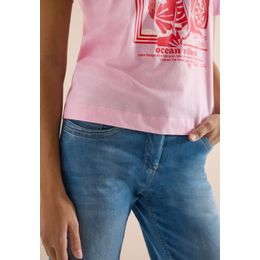 T-Shirt Cecil "Style Lea", Damen, Gr. L (42), light blush rose, Jersey, Obermaterial: 100% Baumwolle, bedruckt, regular fit normal, Rundhals, Shirts T-Shirt, mit Print