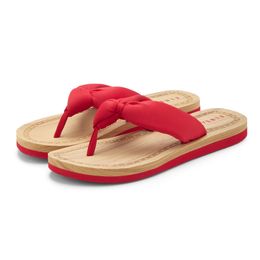 Badezehentrenner ELBSAND "Sandale,Badelatsche,Flip Flop,Mule, Pantolette,Badeschuhe,Sommerschuhe", Damen, Gr. 35, rot, Obermaterial: 100% Textilmaterial. Decksohle: 100% Synthetik. Futter: 100% Textilmaterial. Laufsohle: 100% Synthetik, kontrastfarbene Details, Schuhe, Zehentrenner mit wasserabweisender und ultraleichter Sohle VEGAN