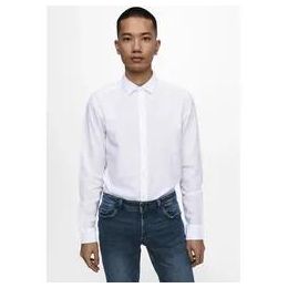 Only & Sons Langarmhemd ONLY & SONS "ONSCAIDEN LS SOLID LINEN SHIRT NOOS", Herren, Gr. S, N-Gr, wei&szlig;, Web, Obermaterial: 55% Baumwolle, 45% Leinen, unifarben, slim fit normal, Rundhals, &Auml;rmel mit &Auml;rmelschlitz 2-Knopf-Manschette, Hemden, Baumwollmischung mit Leinen, slim fit
