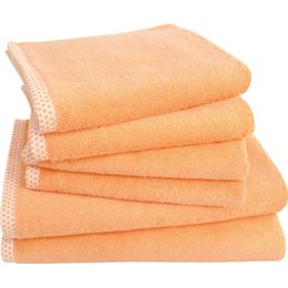 Handtuch Set Dyckhoff "Pure Natural Uni", orange, 6, Frottier, Frottier, Obermaterial: 100% Baumwolle, Handtuch-Sets, BIO Baumwolle, GOTS