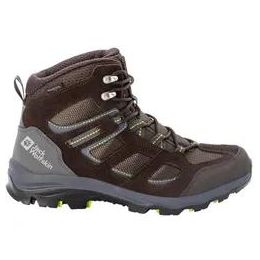 Wanderschuh Jack Wolfskin "VOJO 3 TEXAPORE MID M", Damen, Gr. UK 6,5 - EU 40, Normalschaft, braun (schwarz, braun, lime), Main Material Second Material 100% Polyamide Lining Sole 100% Rubber/ EVA, Schuhe Wanderschuh