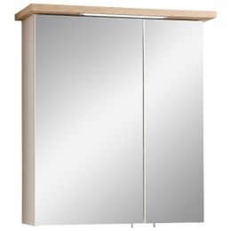 Spiegelschrank SAPHIR "mit LED-Beleuchtung", kaschmir, B:60cm H:72cm T:20cm, Holzwerkstoff, Schr&auml;nke, Spiegelschrank