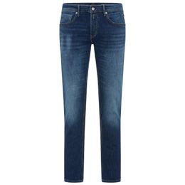 Straight-Jeans Replay "WILLBI", Herren, Gr. 31, L&auml;nge 32, dunkelblau 632, Denim/Jeans, Obermaterial: 98% Baumwolle, 2% Elasthan, Basic, regular fit normal, Jeans Straight-Jeans, im Regular Fit