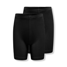 Radlerhose KIDS Only "KOGLOVE LIFE BIKE SHORTS JRS 2-PACK", M&auml;dchen, Gr. 128, N-Gr, schwarz pack:schwarz, Jersey, Obermaterial: 95% Baumwolle, 5% Elasthan, unifarben, figurbetont ca. Mitte Oberschenkel, Hosen Radlerhose