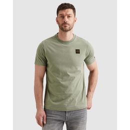 PME-Legend T-Shirt PME LEGEND "Short sleeve r-neck washed garment dye", Damen, Gr. L, iceberg gr&uuml;n, Jersey, Obermaterial: 100% Baumwolle, bestickt, regular fit normal, Rundhals, gerader Abschluss, Shirts T-Shirt, mit Logo Stickerei