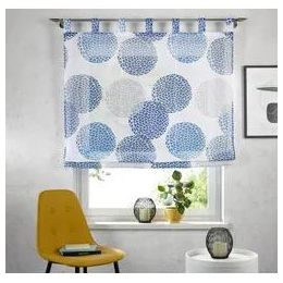 Raffrollo OTTO HOME "Belem" Gr. 5, blau (blau, wei&szlig;), B:120cm H:140cm, Voile, Obermaterial: 100% Polyester, Raffrollos, Transparent, Voile, Polyester