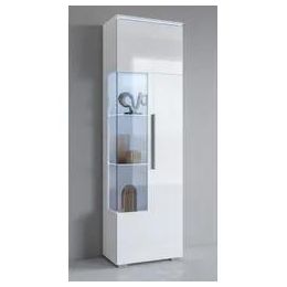 Vitrine OTTO HOME "India,H&ouml;he 160cm stilvolle Glasvitrine mit verstellbare Glasb&ouml;den", wei&szlig; (wei&szlig;, wei&szlig; hochglanz), B:45cm H:160cm T:35cm, ABS-Kunststoff, FSC-zertifizierter Holzwerkstoff, Glas, Kunststoff, Metall, Schr&auml;nke, Vitrine, Standvitrine 1Trg, viel Stauraum ohne Beleuchtung