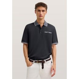 Poloshirt Bugatti, Herren, Gr. XL, 280, dunkelgrau, 50% Baumwolle, 50% Polyester, unifarben, normal, ohne Ausschnitt, Shirts, Modern Fit mit einer Brusttasche