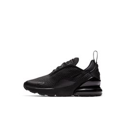 Sneaker Nike Sportswear "AIR MAX 270 (PS)", M&auml;dchen, Gr. 34, schwarz, schwarz, schwarz, Synthetik, Textil, Schuhe Sneaker, Design auf den Spuren des Air Max 180 und Air Max 93, f&uuml;r Kinder