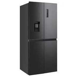 Hanseatic Multi Door "HCDB18080DWDI", Energieeffizienz: D (A-G), schwarz (schwarz, edelstahlfarben), Wasserspender, K&uuml;hlschr&auml;nke, NoFrost, Wasserspender, Display, T&uuml;ralarm, Topseller