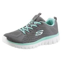 Sneaker Skechers "Graceful - Get Connected", Damen, Gr. 40, grau (grau, mint), Textil, Schuhe Sneaker, Freizeitschuh, Halbschuh, Schn&uuml;rschuh f&uuml;r die Maschinenw&auml;sche geeignet, Topseller