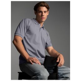 Poloshirt TRIGEMA "TRIGEMA Poloshirt DELUXE Piqu&eacute;", Herren, Gr. 3XL, grau (cool, grau), Piqu&eacute;, 100% Baumwolle, Basic, lang, ohne Ausschnitt, Shirts