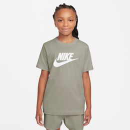 T-Shirt Nike Sportswear "K NSW TEE FUTURA HBR", Jungen, Gr. L, spruce fog, angeraute Sweatware, Obermaterial: 100% Baumwolle, normal, Rundhals, angesetztes B&uuml;ndchen, Shirts T-Shirt, f&uuml;r Jugendliche, sportlicher Stil, Kurzarm, Rundhalsausschnitt