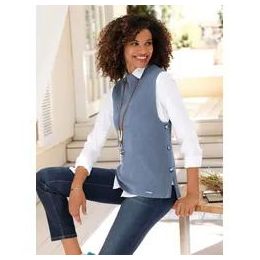 Pullunder Casual Looks "Pullunder", Damen, Gr. 42, blau (bleu), 50% Baumwolle, 50% Polyacryl, unifarben, Pullover Pullunder