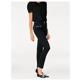 Stretch-Hose Heine, Damen, Gr. 38, Normalgr&ouml;&szlig;en, schwarz, 48% Baumwolle, 45% Polyester, 7% Elasthan, Miedereinsatz:15% Elasthan, 85% Polyamid, unifarben, lang, Hosen
