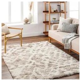 Hochflor-Teppich LIVABLISS "TUZLA", beige, B:160cm H:52mm L:220cm, Kunstfaser, Teppiche, Flauschig, Langflor, Weich, Boho Wohnzimmerteppich, Beige
