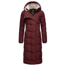 Wintermantel Ragwear "Pavla Long", Damen, Gr. L (40), rot (weinrot), Au&szlig;enmaterial: 100% Polyester. Innenfutter: 100% Polyester. Wattierung: 100% Polyester, figurumspielend ca. Mitte Wade, &Auml;rmel ohne &Auml;rmelschlitz Rippstrickb&uuml;ndchen, M&auml;ntel Wintermantel, extralanger Winterparka mit Teddyfutter und Kapuze