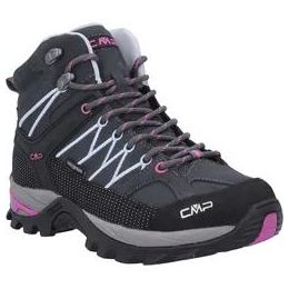 Wanderschuh CMP "RIGEL MID WMN WP TREKKING SHOES", Damen, Gr. 41, bunt (anthrazit, hellblau, pink), Leder, Textil, Schuhe Wanderschuh, wasserdicht, Topseller