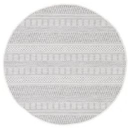 Teppich CarpetFine "Boho 100", beige, H:4mm &Oslash;:160cm, Polypropylen, Teppiche, Teppich, robustes Flachgewebe, Sisal Optik, UV-best&auml;ndig, Au&szlig;enbereich