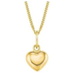 Kette mit Anh&auml;nger Amor "Little Golden Heart", gold (goldfarben), Halsketten, M&auml;dchen, Gelbgold 375, L: 38, Made in Germany