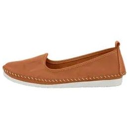 Slipper Andrea Conti, Damen, Gr. 37, braun (cognac), Glattleder, Leder, Schuhe Slipper, Topseller