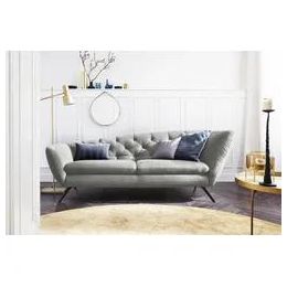 Recamiere Home Affaire "Beatrice, bequem und zeitlos elegant, Breite 223cm", silber, B:223cm H:84cm T:95cm, Samtoptik (100 Polyester), Sofas, Recamiere, Recamiere links oder rechts, passend zur "Beatrice"-Serie