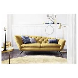 Recamiere Home Affaire "Beatrice, bequem und zeitlos elegant, Breite 223cm", gelb (curry), B:223cm H:84cm T:95cm, Samtoptik (100 Polyester), Sofas, Recamiere, Recamiere links oder rechts, passend zur "Beatrice"-Serie