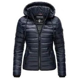 Steppjacke Navahoo "Lulana", Damen, Gr. S (36), blau (navy), Oberstoff: 100% Nylon. Futter: 100% Polyester. Wattierung: 100% Polyester. &Auml;rmelfutter: 100% Polyester, kontrastfarbene Details, figurbetont h&uuml;ftlang, &Auml;rmel ohne &Auml;rmelschlitz Rippstrickb&uuml;ndchen kontrastfarben, Jacken Steppjacke, leichte &Uuml;bergangsjacke mit Kapuze