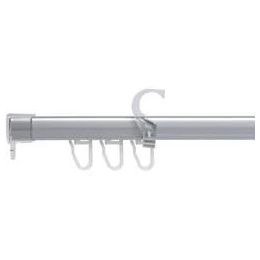 U-Schiene Liedeco "U-STORELAU01GS" Gr. 2, silber (silberfarben), B:1,95cm L:130cm T:1,6cm, Metall, Gardinenstangen